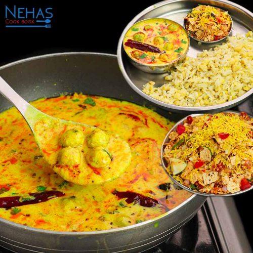 Gujarati dapka kadhi recipe | tuvar dal khichdi recipe | papad churi ...