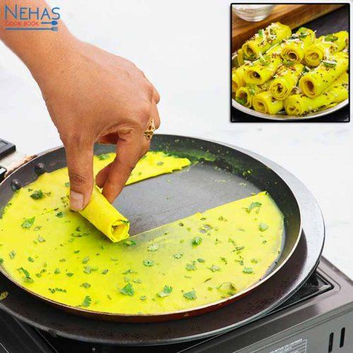 Khandvi recipe | Gujarati khandvi in 3 minute | besan khandvi | how to ...