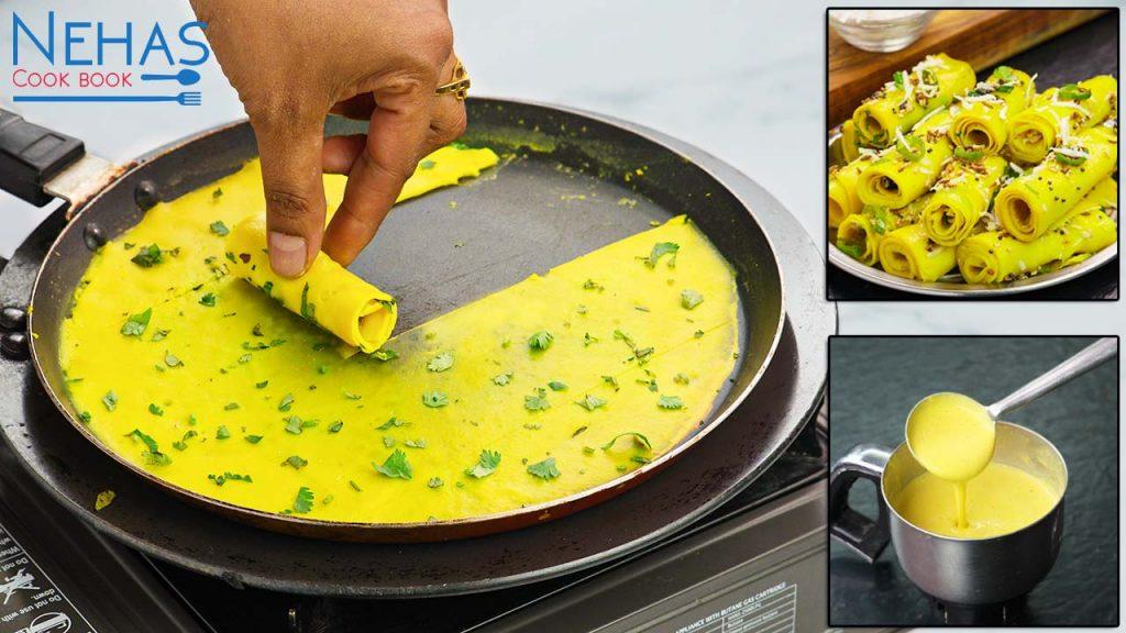 Khandvi recipe | Gujarati khandvi in 3 minute | besan khandvi | how to ...