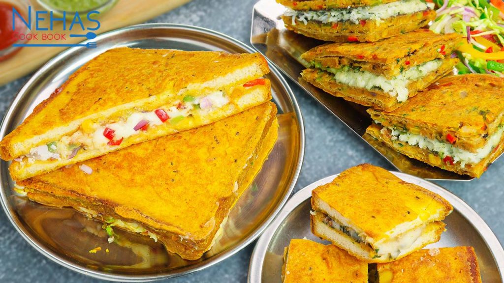 Pudla sandwich recipe | vegetable pudla sandwich | cheese pudla ...