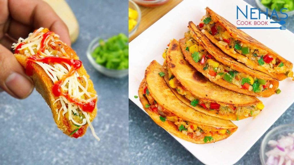 Roti tacos recipe | instant bread tacos recipe | homemade roti tacos ...