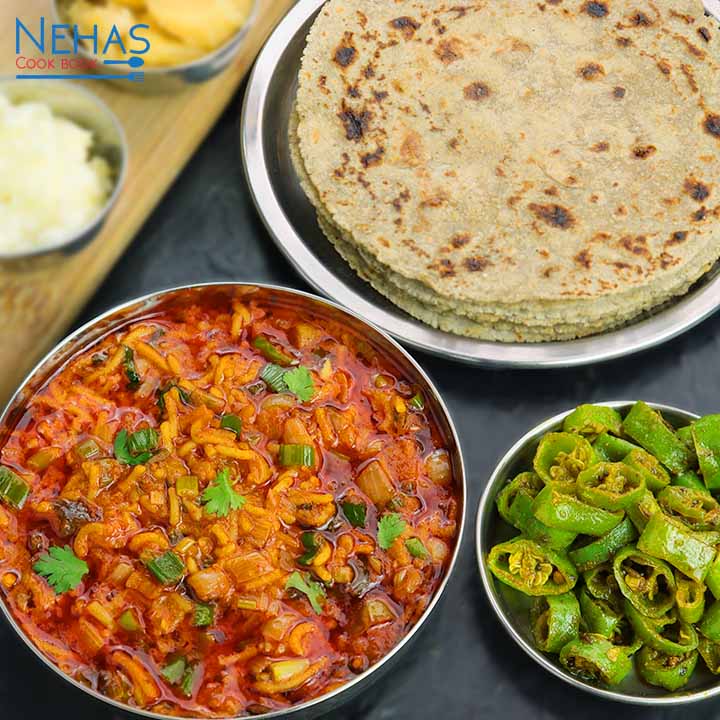 kathiyawadi thali | Kathiyawadi sev dungri nu shak recipe | bajra wheat ...