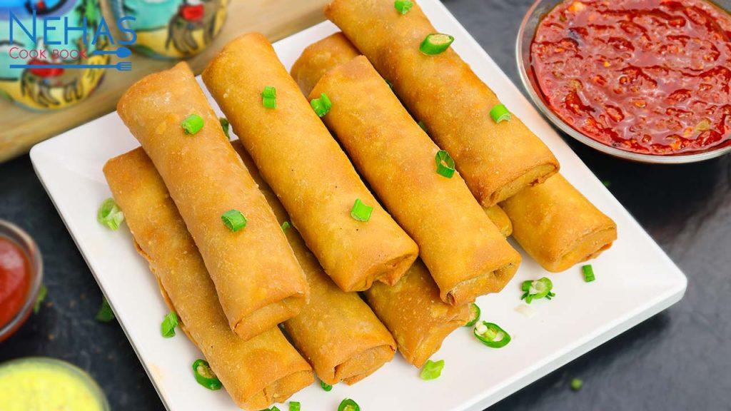 Veg Spring roll recipe | spring roll with home-made spring roll sheets ...