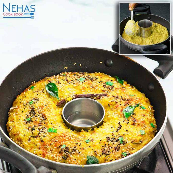 Gujarati handvo | Gujarati handvo in kadai | mixed dal-rice handvo ...