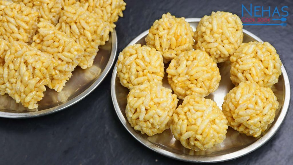 Murmura ladoo recipe | how to make murmura ladoo | puffed rice ladoo ...