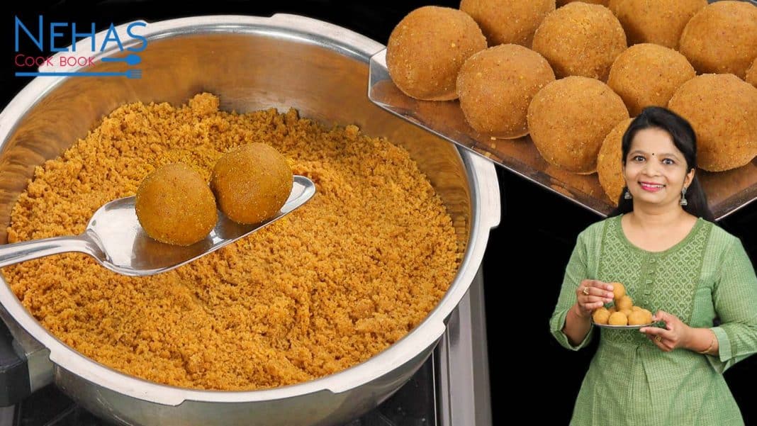 Magas na ladoo | besan ladoo recipe | besan ladoo in pressure cooker ...
