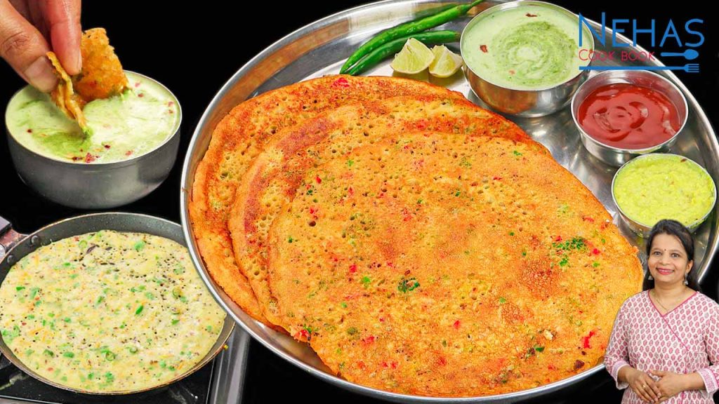 Rava besan pudla recipe | rava besan chilla | suji besan chilla - Nehas ...