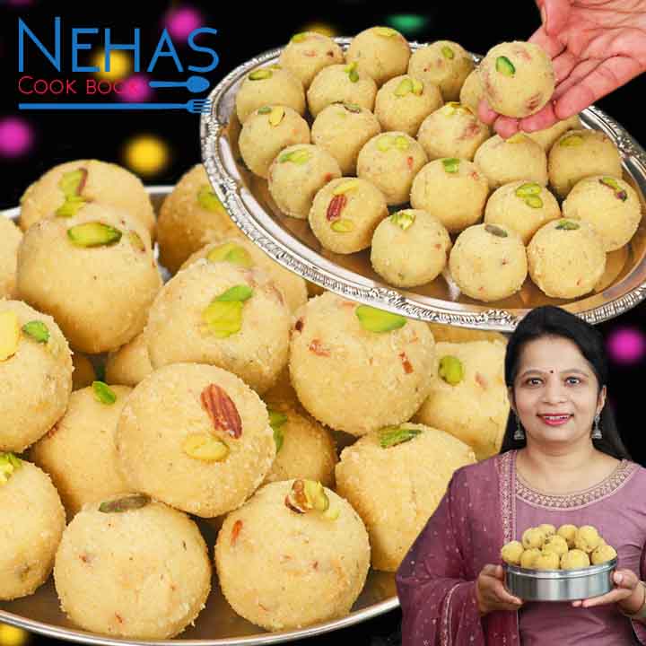 Rava ladoo recipe | Gujarati rava na laddu | sooji ladoo - Nehas Cook Book